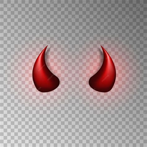 Premium Vector Three Dimensional Devil Horns Red Glossy Daemon Horns