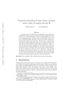 Projection Decoding Of Some Binary Optimal Linear Codes Of Lengths 36