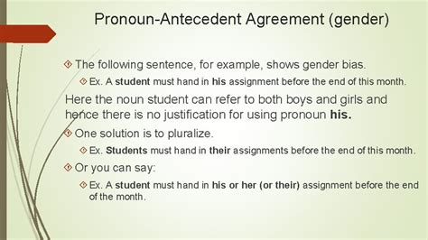 Grammar 8 Pronounantecedent Agreement Pronouns Grammar Element Definition