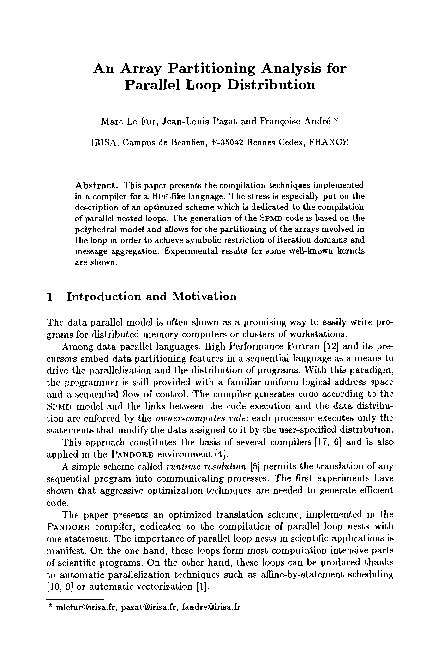 pdf an array partitioning analysis for parallel loop distribution