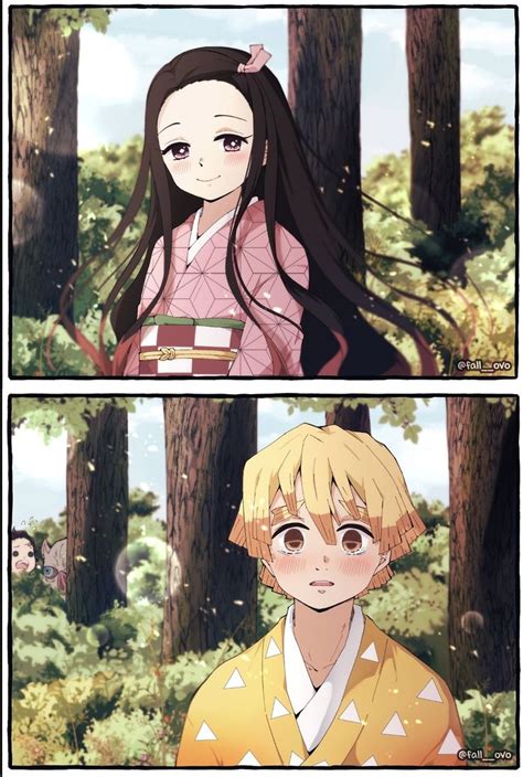 Save Follow Nezuko Kamado Zenitsu Agatsuma Demon Slayer Kimetsu No Yaiba Anime