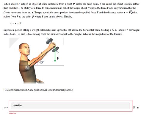 Solved When A Force F Acts On An Object At Some Distance R Chegg