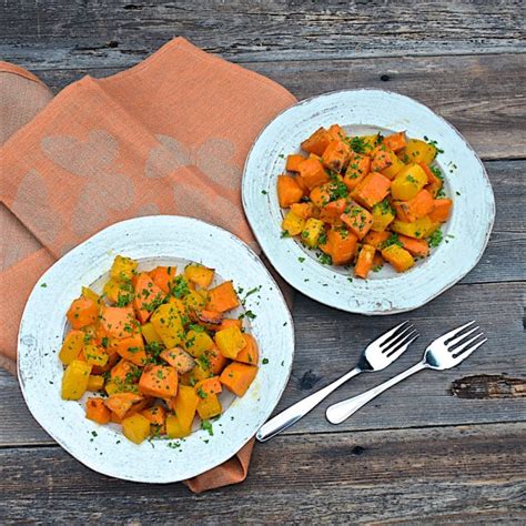 Roasted Butternut Squash And Sweet Potatoes Olive Oil And Lemons Dina Honke
