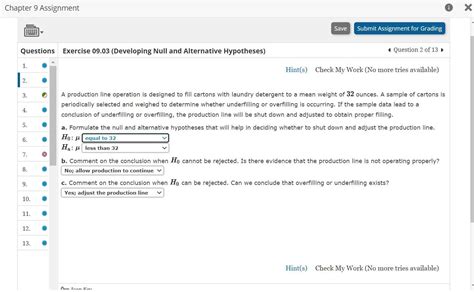 Solved Exercise 0903 Developing Null And Alternative