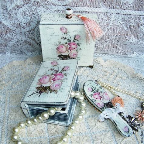 Шкатулка книга Шебби Розы Декупаж в интернет магазине на Ярмарке Мастеров Москва доставка