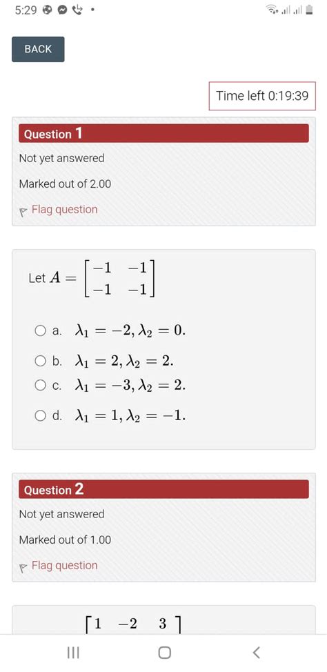 solved question 1 not yet answered marked out of 2 00 flag