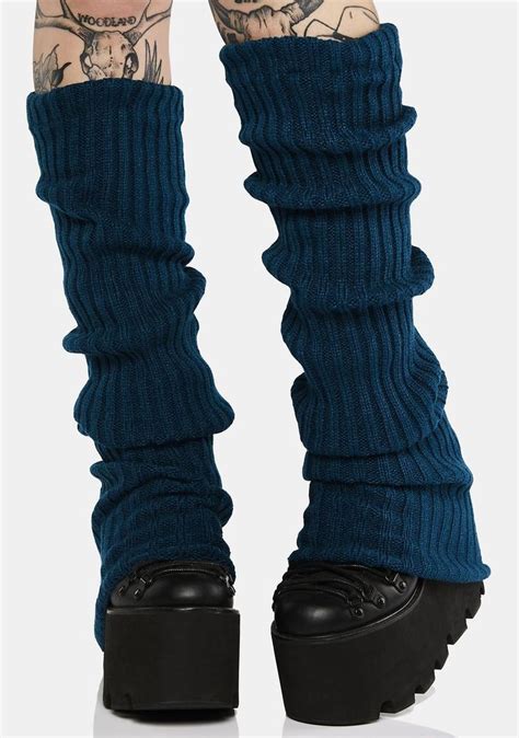 Knit Ribbed Leg Warmers Blue Leg Warmers Blue Leg Warmers Leg
