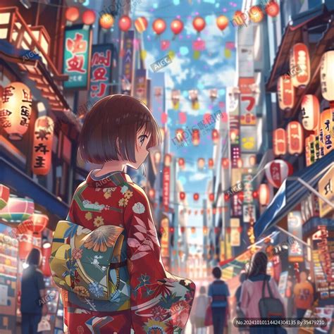 Ai创作图日系插画 日系插画插画 提灯笼的少女 日系平涂 新年氛围贺图 2024新年贺图 日系少女插画 二次元插画 插画画插画 日韩厚涂插画