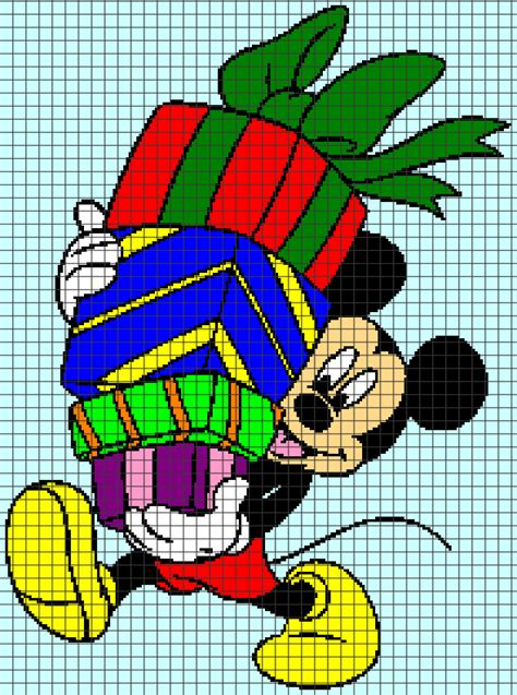 Mickey Mouse Bringing Ts Chart Graph And Row By Row Written Crochet Instructions 06