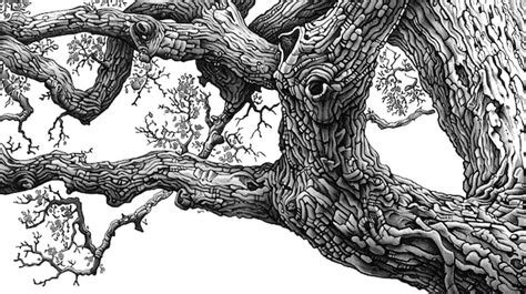 Premium Photo A Black And White Drawing Of A Tree With The Word Quot E Quot On It
