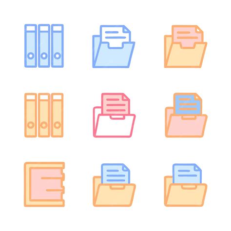 Premium Vector Set Of File Folder Document And Download Icons For