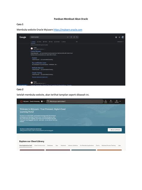 Panduan Membuat Akun Oracle Pdf