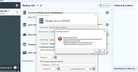 Sqlbackupandftp Connection To Db Error Application Issues Sql