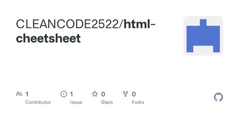 Github Cleancode2522html Cheetsheet