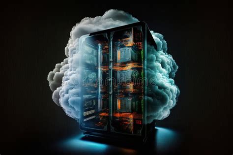 Linking Computer To Cloud With Server Connection Online Cloud Storage Contact Computing