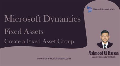 Microsoft Dynamics 365 Fixed Assets Create A Fixed Asset Group