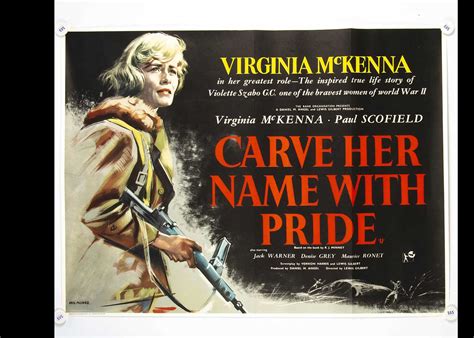 Lot 45 Carve Her Name With Pride 1958 Quad Poster