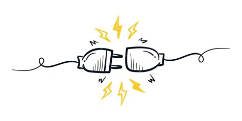 Premium Vector Plug Inserting Into Electric Outlet Line Hand Drawn Error Connection Concept