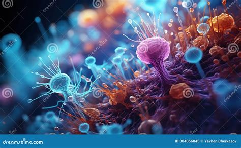 Candida And Bacteria Colonies Under A Microscope Generative AI Stock Image Image Of Generated