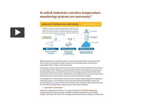 Ppt In Which Industries Wireless Temperature Monitoring Systems Are Necessary Powerpoint