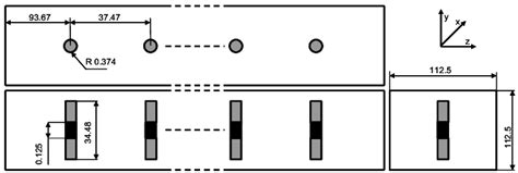 fe model of linear array of dipoles black rectangles indicate lumped
