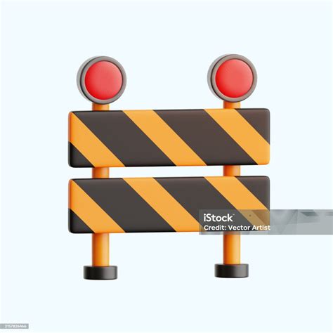 공사중 안전 바리케이드 경고 표시 3d 아이콘 일러스트 렌더 디자인 3차원 형태에 대한 스톡 사진 및 기타 이미지 3차원 형태 개념 개념과 주제 Istock