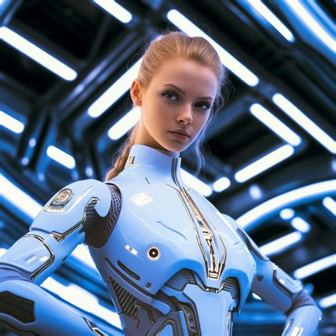 Premium Ai Image A Humanoid Robot With A White Lab Background