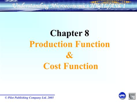 Chapter 8 Production Function And Cost Function