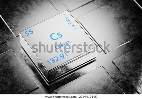 3d Illustration Cesium Element Periodic Table Stock Illustration