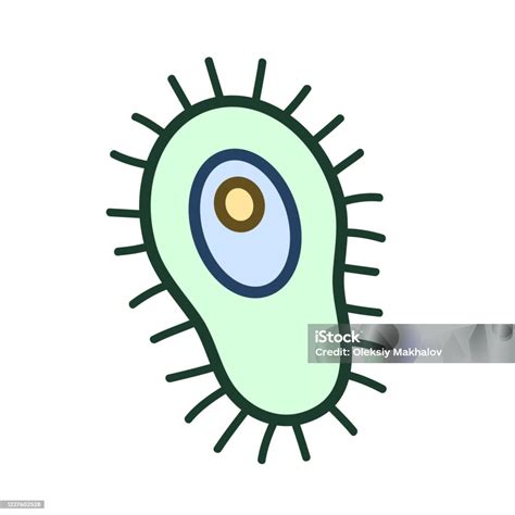 Bacteria Microbe Virus Outline Vector Icon Microscopic Bacterium Or