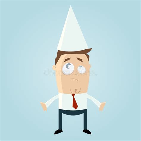Businessman In Dunce Cap Stock Vector Illustration Of Looking 29940888