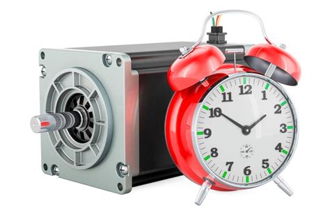 Premium Photo Stepper Motor With Alarm Clock 3d Rendering