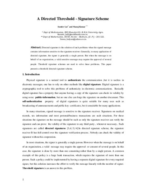 pdf a directed threshold signature scheme