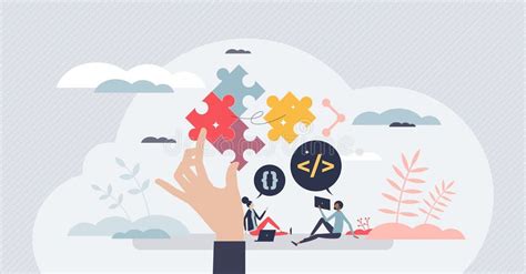 Software Developers And Programming Language Coding Tiny Person Concept