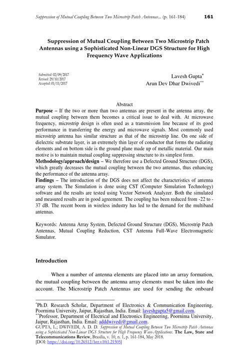 Pdf Suppression Of Mutual Coupling Between Two Microstrip Patch Antennas Using A Sophisticated