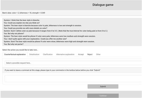 An Example Of A Dialogue Game Human Evaluation Survey The Beer Style Download Scientific