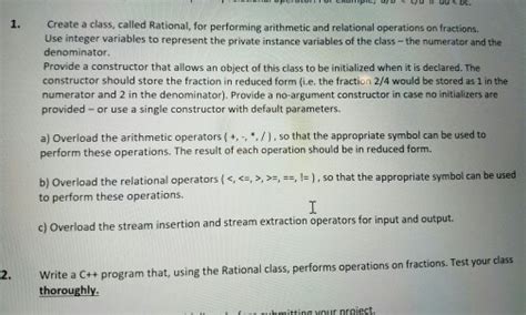 Solved Create A Class Tailed Rational For Performing