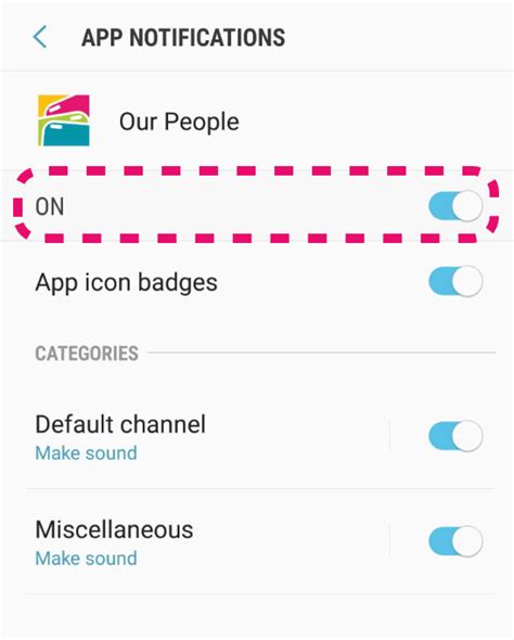 Enabling Notifications On Android OurPeople