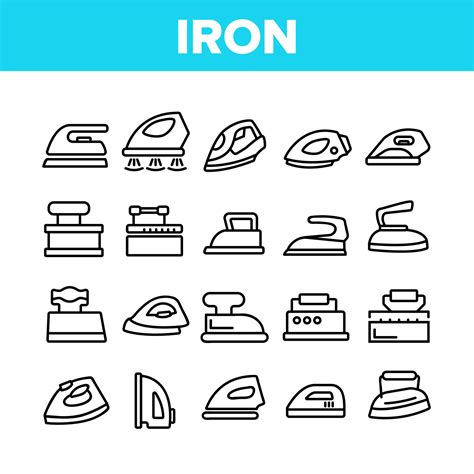 Iron Electrical Tool Collection Icons Set Vector 9925601 Vector Art At Vecteezy