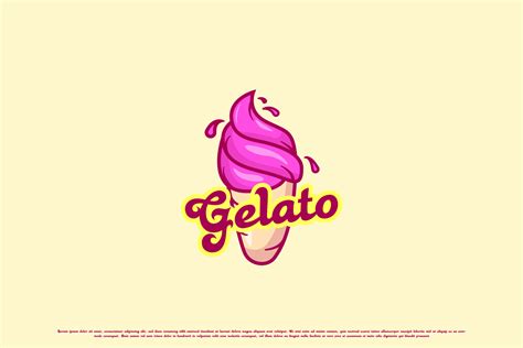 Helado Hielo Crema Dibujos Animados Logo Diseño Ilustración Lleno