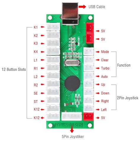 Eg Starts Arcade Diy Kit Part 2x 8 Way Joystick 16x Led Illuminated