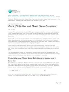 Clock CLK Jitter And Phase Noise Conversion Clock Clk Jitter And Phase Noise Conversion