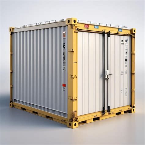 Premium Psd A Yellow Container With A Red Label On The Side