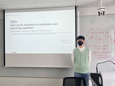 Seokjoo Chae Gave A Talk On Data Driven Discovery Of Coordinates And