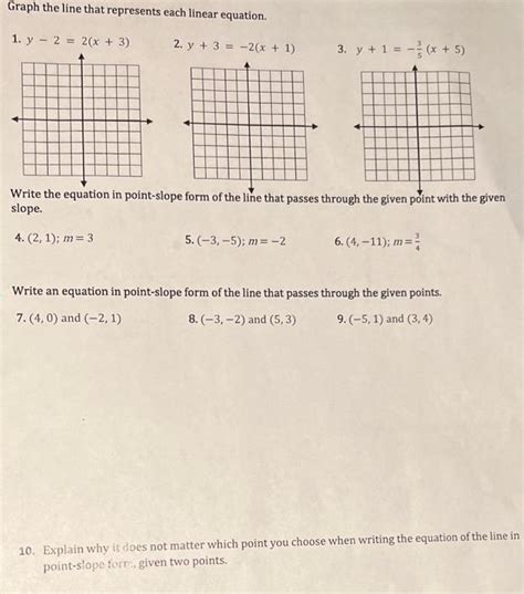 Solved Graph The Line That Represents Each Linear Equation
