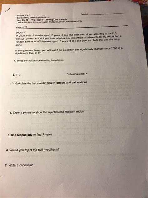 Solved Math 1342 Elementary Statistical Methods Lab Ch