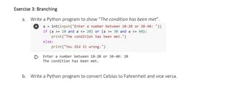 Solved Exercise 3 Branching A Write A Python Program To
