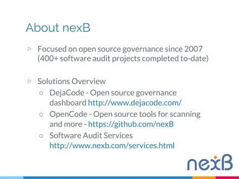 Open Source Governance With Dejacode Ppt