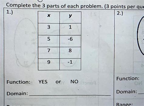[answered] complete the 3 parts of each problem 3 points per que 1 2 y
