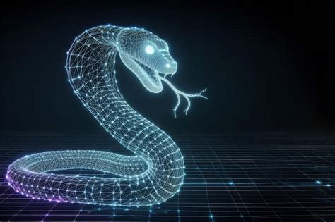 Premium Photo A Snake Made Of Computer Code Is Shown In A Dark Background
